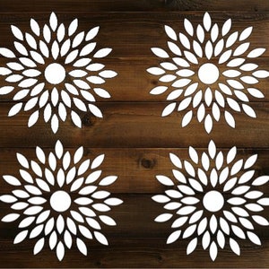 Small Flower Vinyl Decal Set of 9 / Flower Wall Sticker / | Etsy