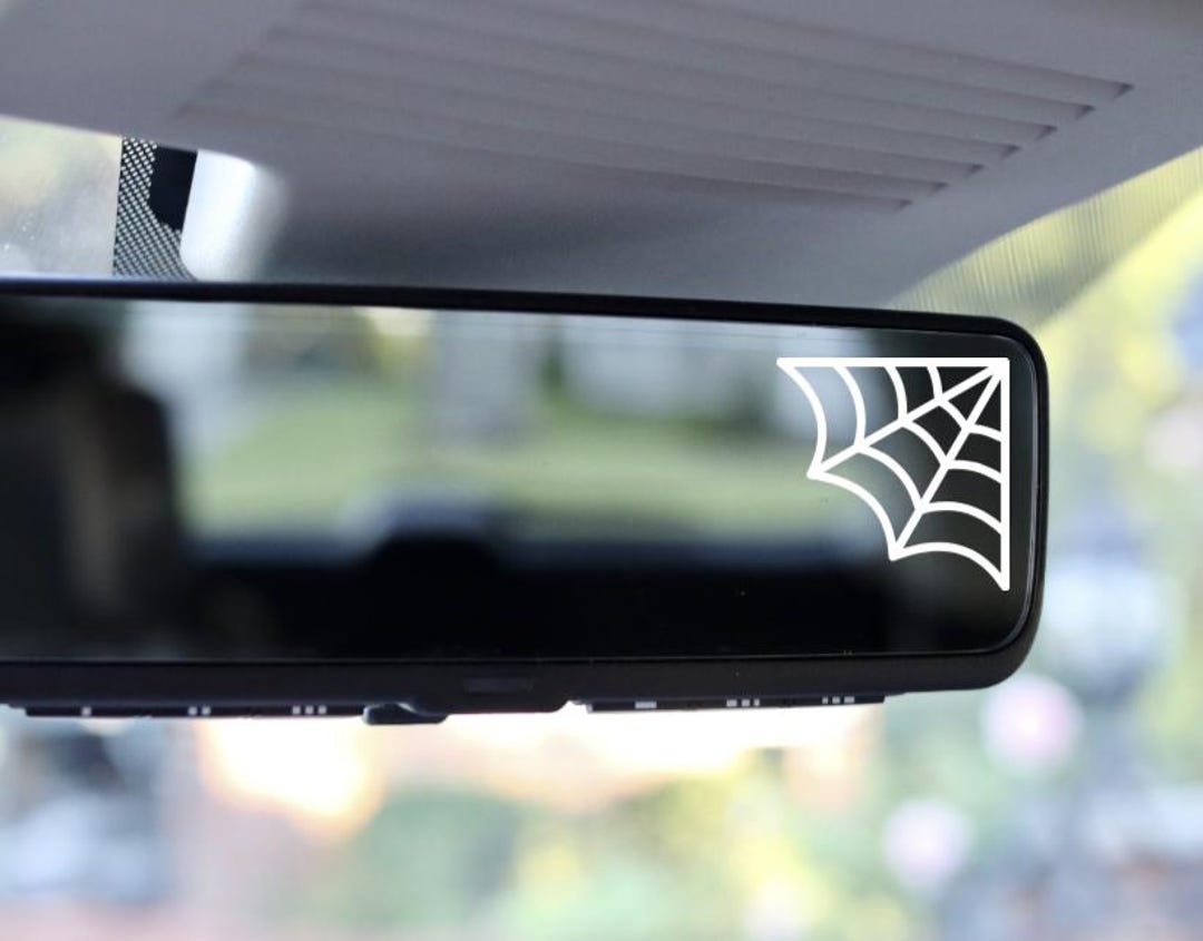 Spider Web Car Rearview Mirror Decal / Web Vinyl Decal / Spider Web ...