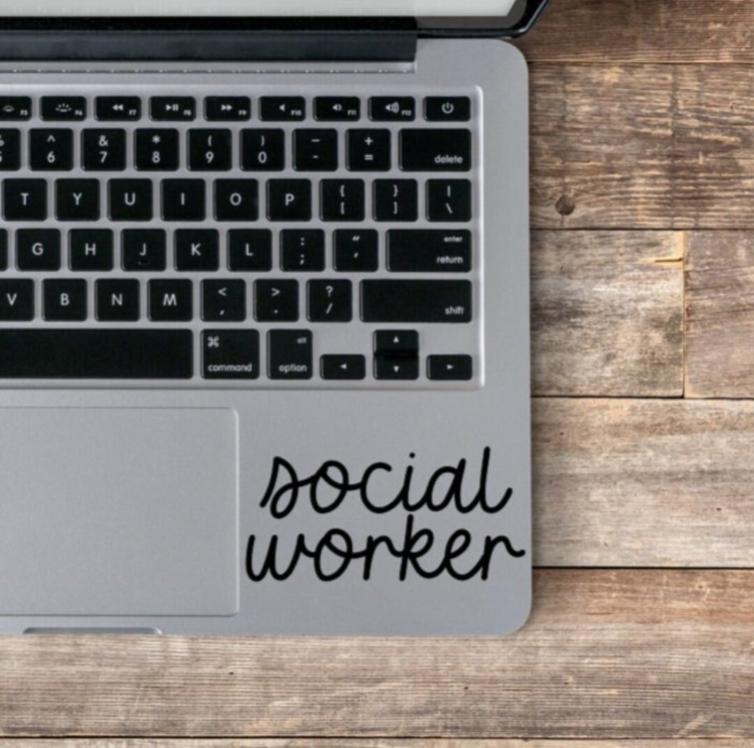 Social Worker Laptop Decal / Social Worker Cursive Laptop Sticker ...
