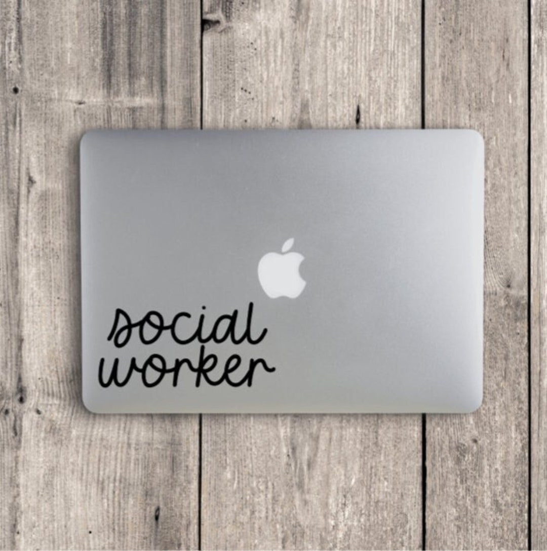 Social Worker Laptop Decal / Social Worker Cursive Laptop Sticker ...