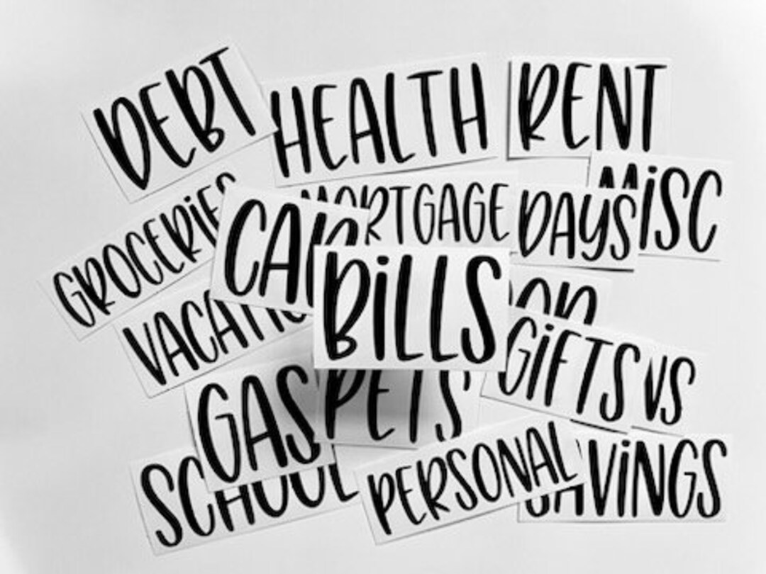 A6 Budget Vinyl Decals / Budget Sticker Decals / Budget Planner / Cash ...