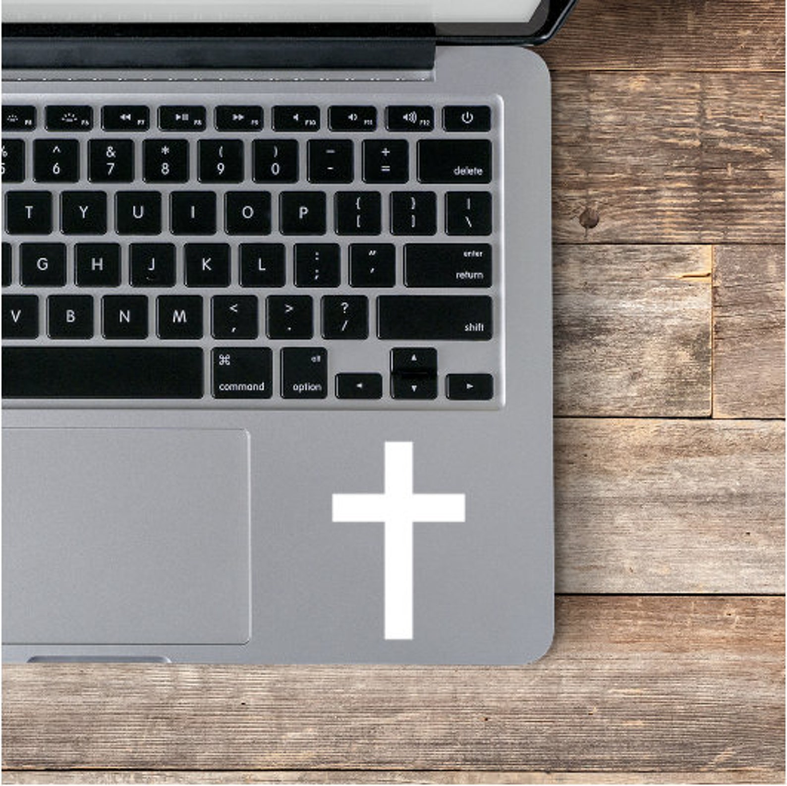 Cross Symbol White Laptop Vinyl Decal / Cross Symbol Sticker ...