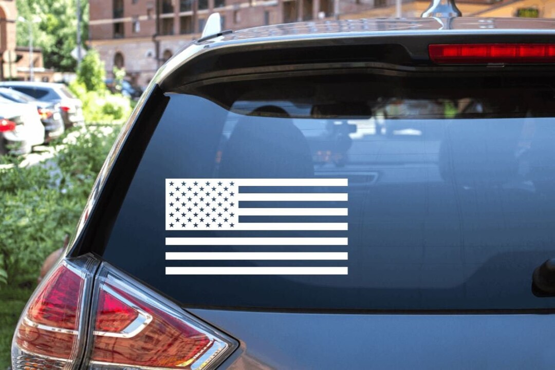 American Flag Car Decal / USA Flag Sticker / Car Decal / Flag Outline ...