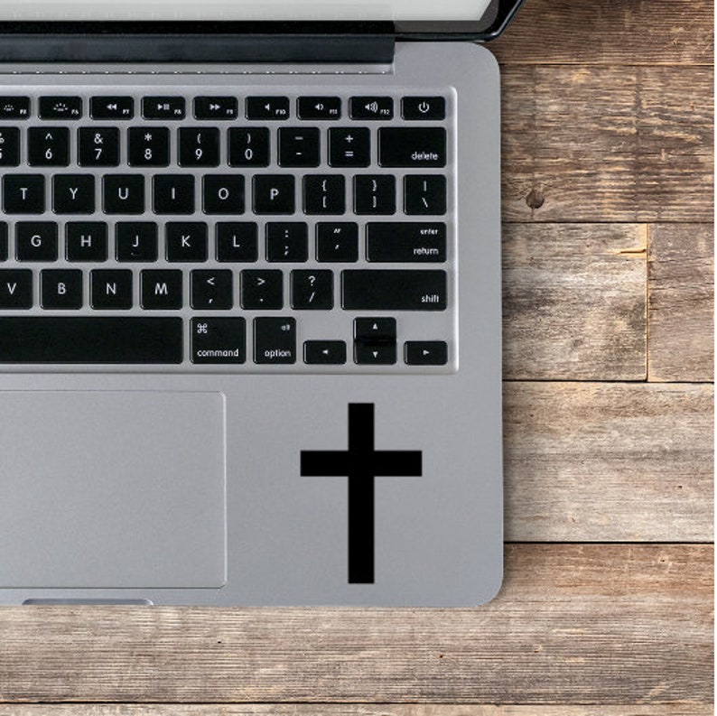 Cross Symbol Black Laptop Vinyl Decal / Christian Cross Laptop | Etsy