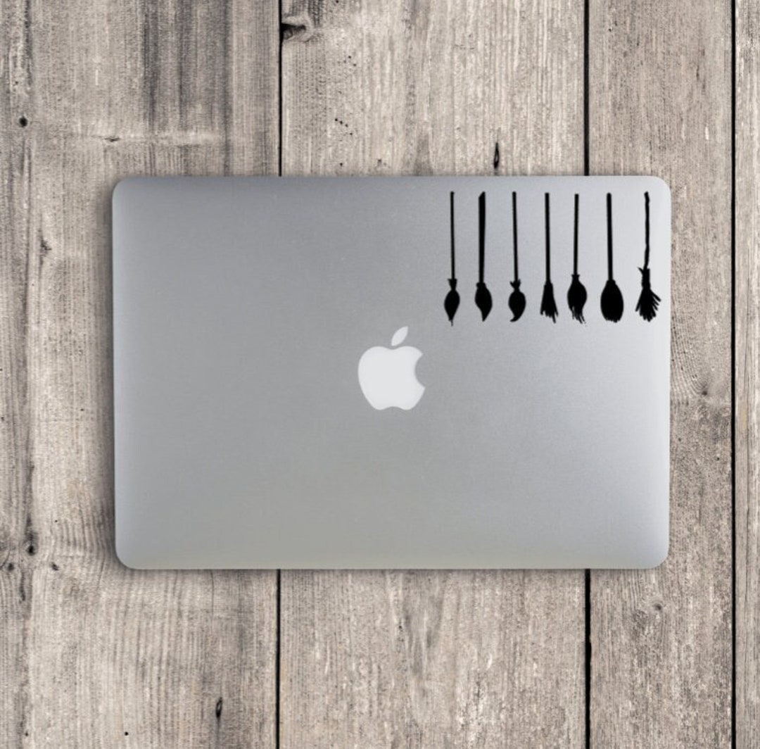 Broomstick Vinyl Laptop Decal / Witch Broomstick Decal / Broomstick ...