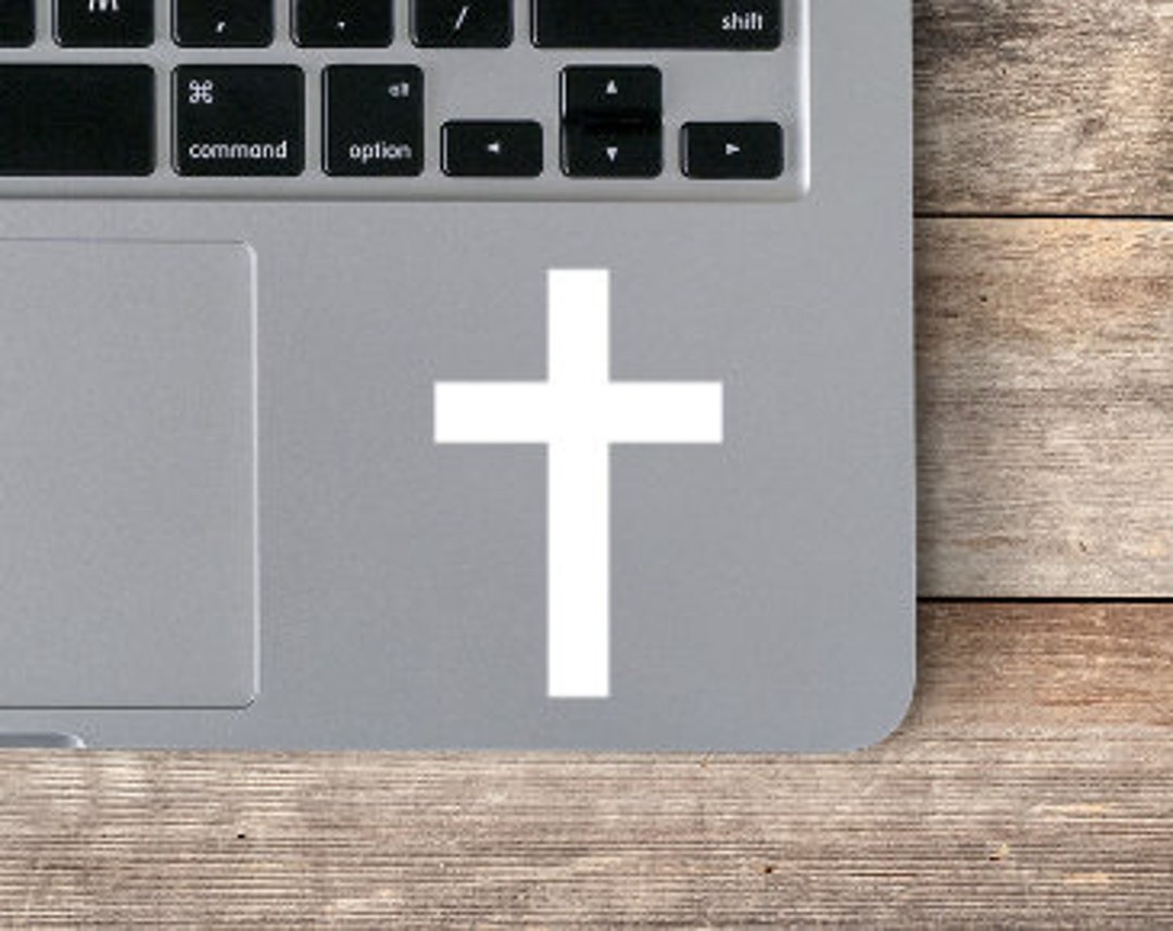 Cross Symbol White Laptop Vinyl Decal / Cross Symbol Sticker ...