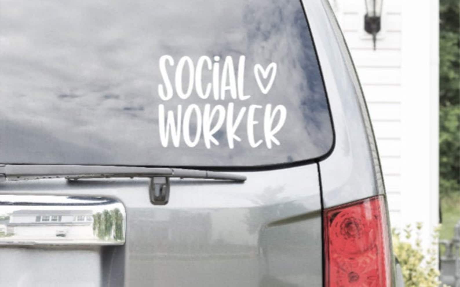 Social Worker Vinyl Car Decal / Social Worker Sticker / | Etsy