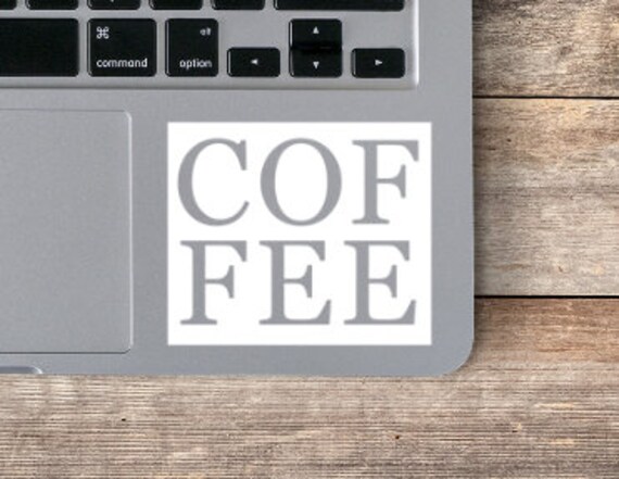 Coffee White Laptop Vinyl Decal / Coffee Laptop Sticker | Etsy