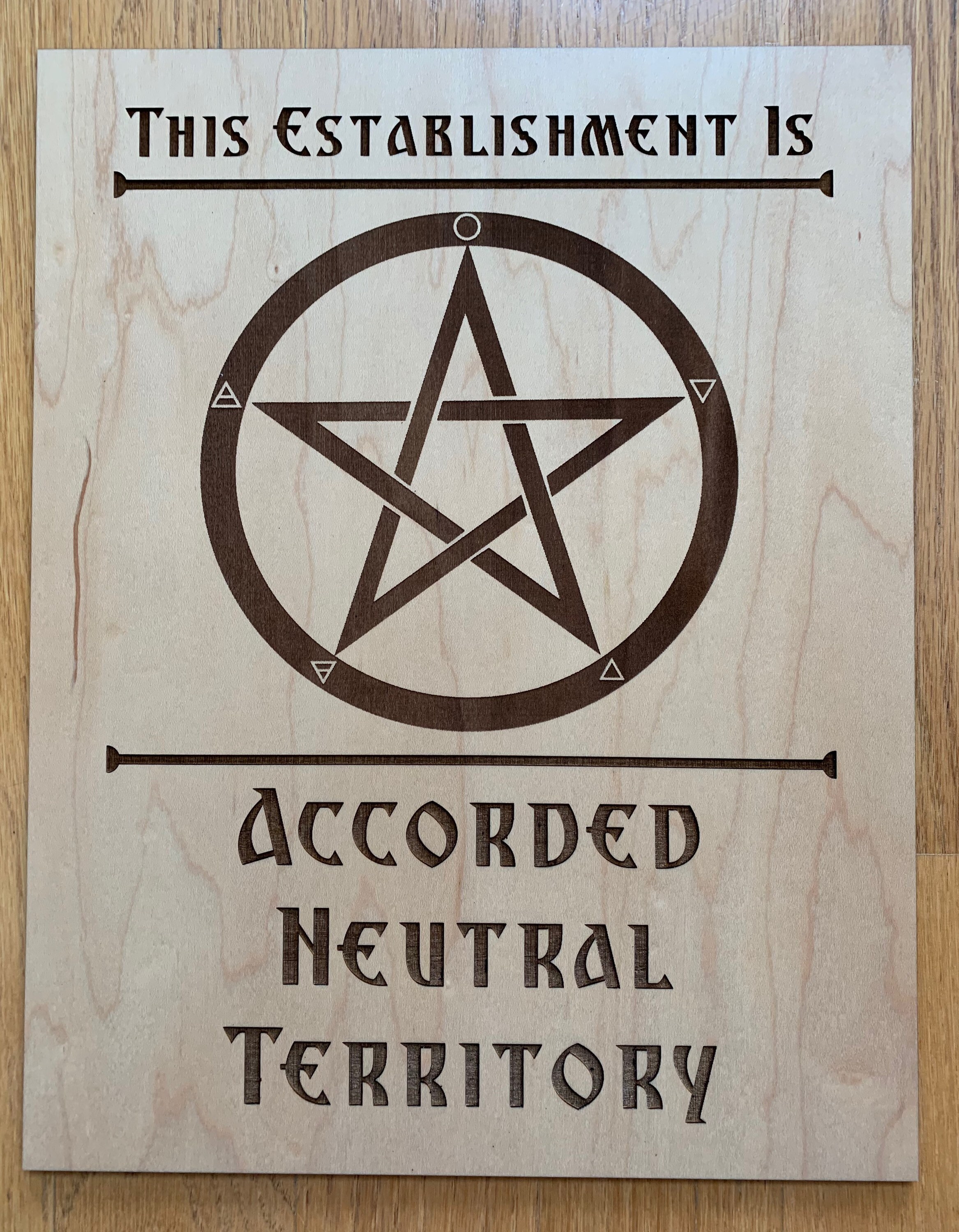 Dresden Files Inspired Accorded Neutral Territory Wooden Sign - Etsy