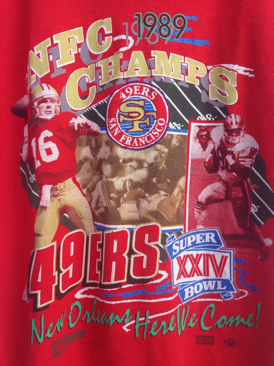 Vintage 80s 49ERS NFC CHAMPS 1989 Super Bowl XXIV Jersey Raglan L - Etsy