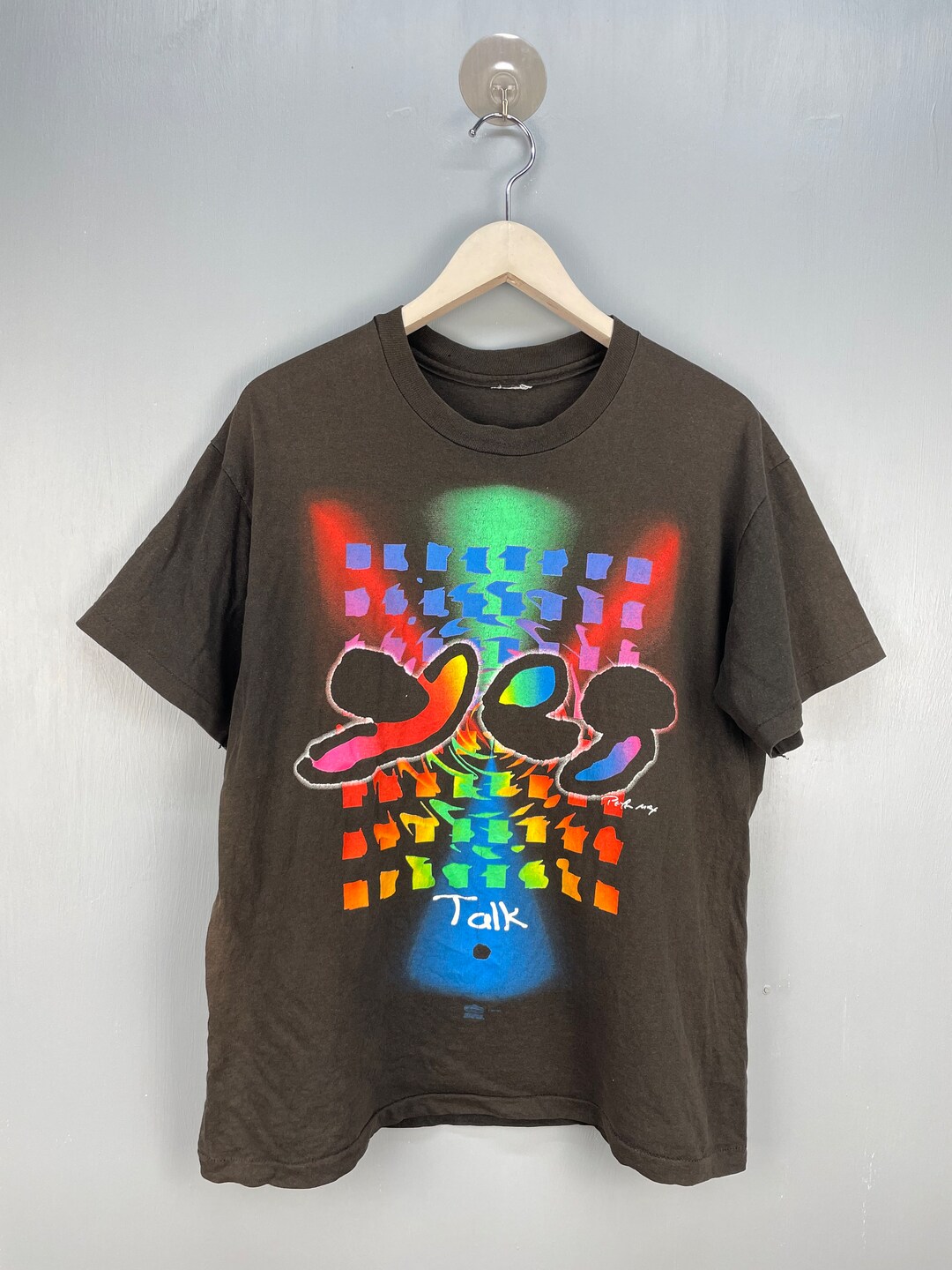 Vintage 90s Yes Talk Tour Rock Band Sun Faded T Shirt - Etsy