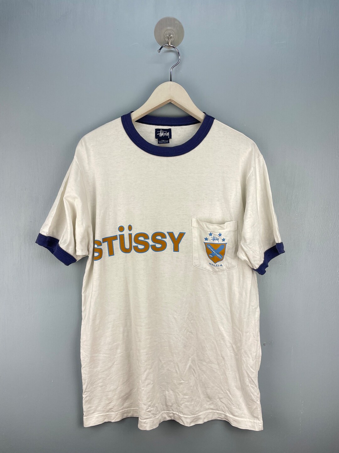 Vintage 90s Stussy International NYLTLA Ringer Pocket Tee - Etsy