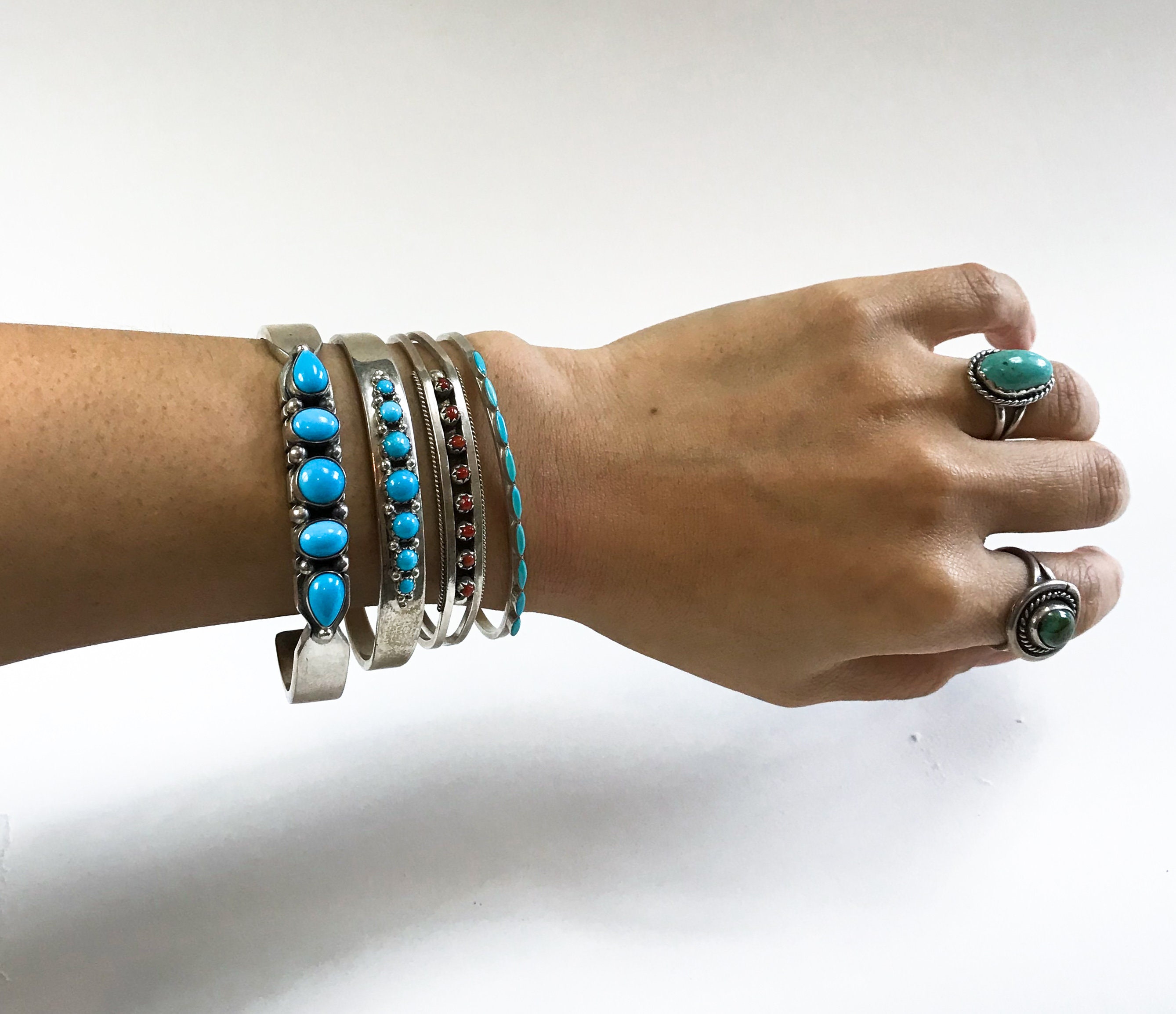 Vintage Ray Bennett Sleeping Beauty Turquoise and Silver Bracelet ...