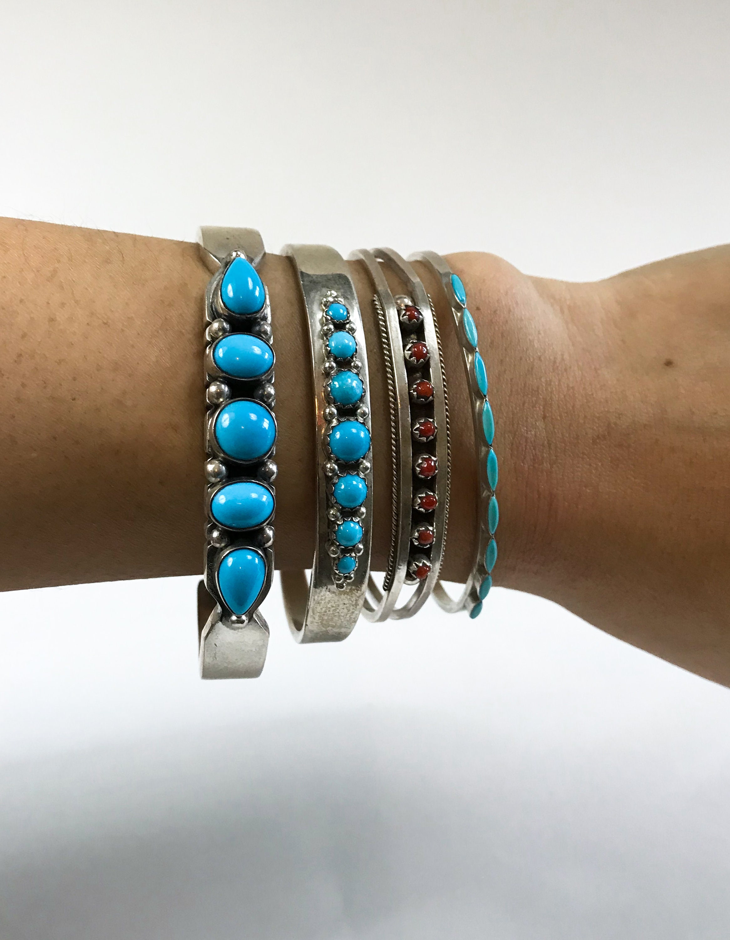 Vintage Ray Bennett Sleeping Beauty Turquoise and Silver Bracelet ...