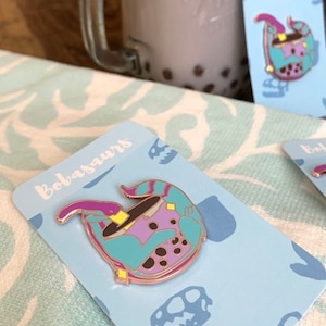 Bobasaurs Hard Enamel Pin | Parsaurolophus Pin | Taro Boba Pin | Bubble ...