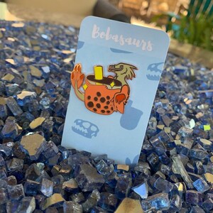 Bobasaurs Hard Enamel Pin Velociraptor Pin Dinosaur Enamel Pin Milk Tea ...