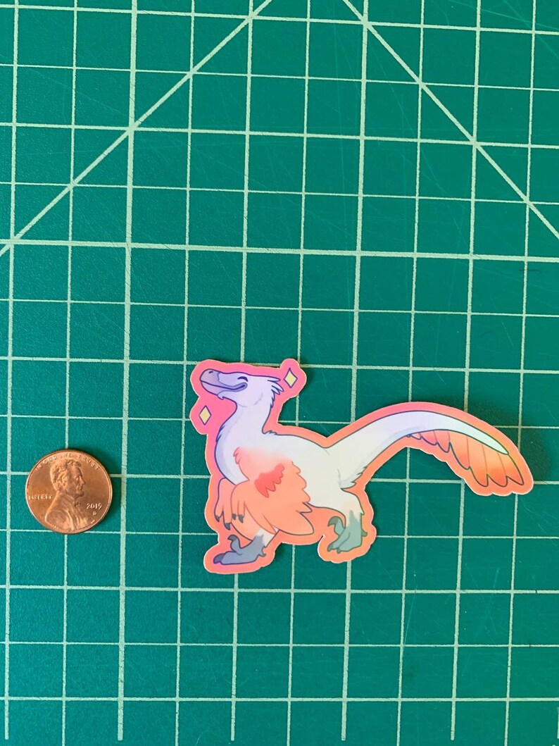 Holographic Velociraptor Dinosaur Sticker Feathered Dinosaur | Etsy