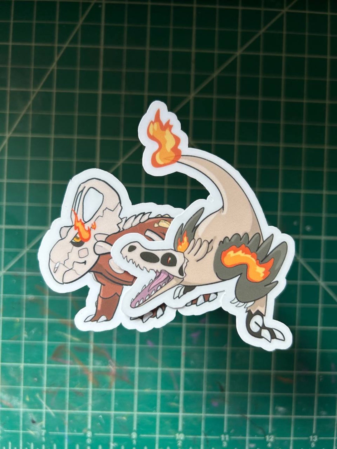 Velociraptor & Protoceratops Fakemon Vinyl Stickers - Etsy