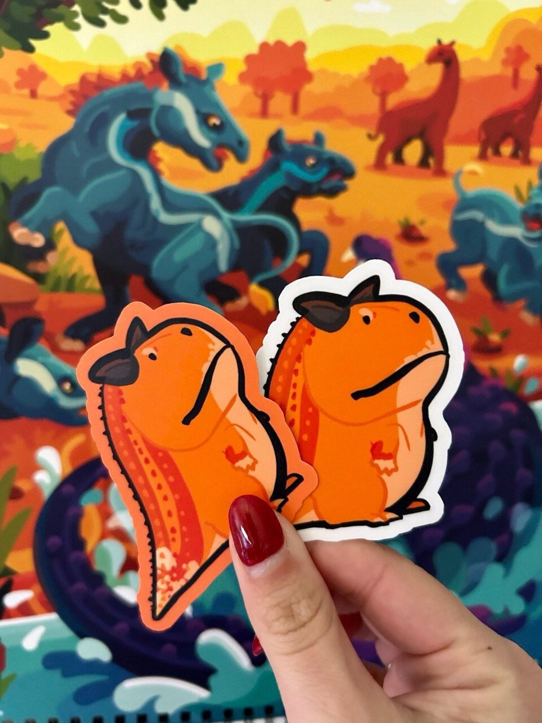 Chunky Carnotaurus Matte Vinyl Sticker | Dinosaur Sticker Cute ...