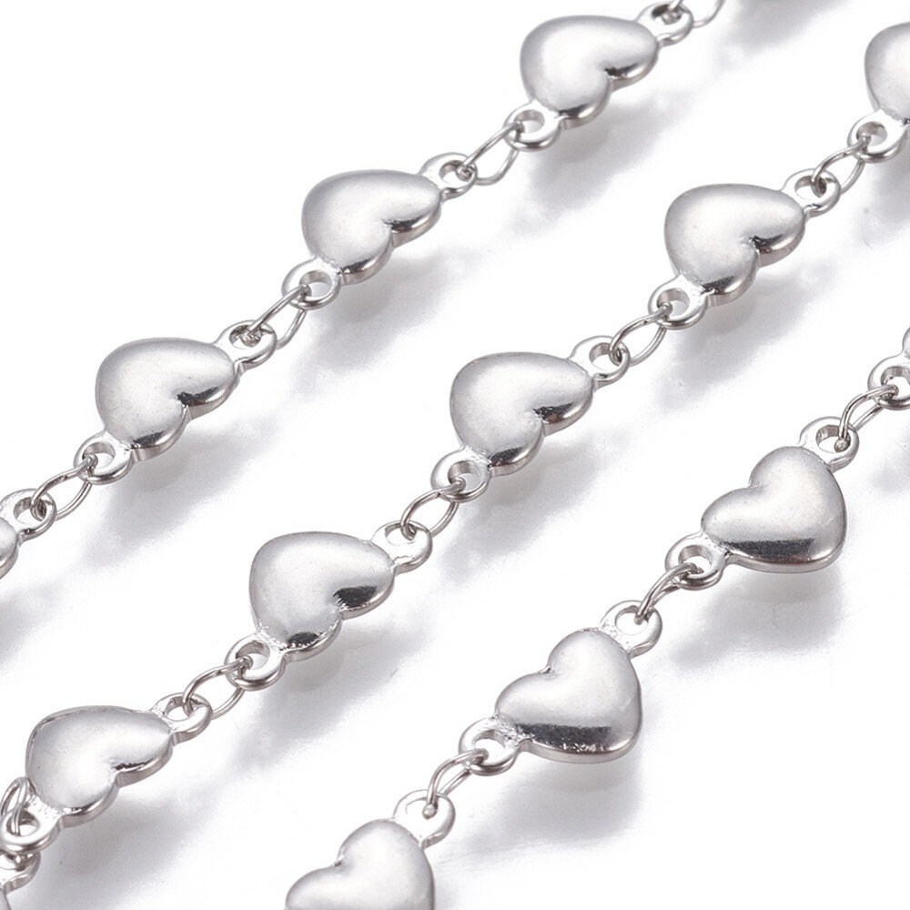 Heart Pattern Chain Jewelry-making Chain Jewelry Supply - Etsy
