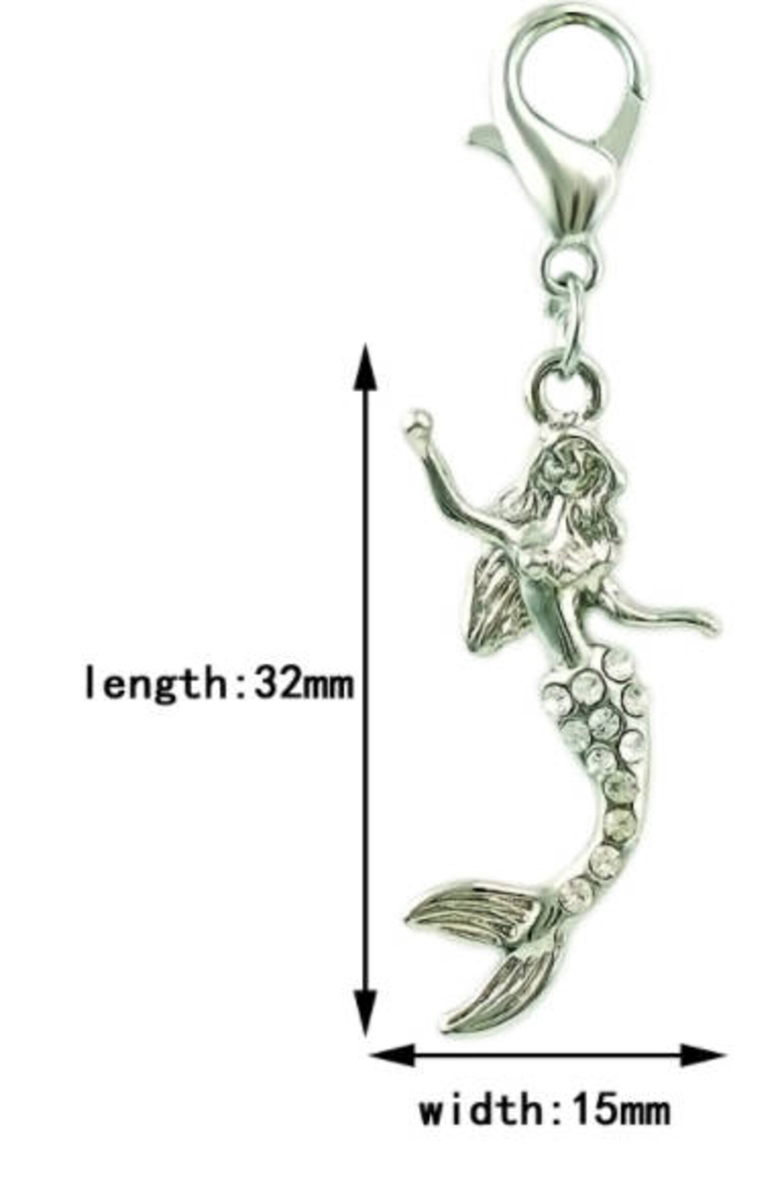 Mermaid Charm Rhinestone Mermaid Mermaid Jewelry Mermaid | Etsy