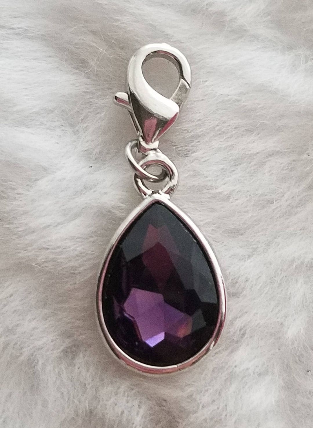 Amethyst Charm Amethyst Birthstone Charm February Birthday Charm ...