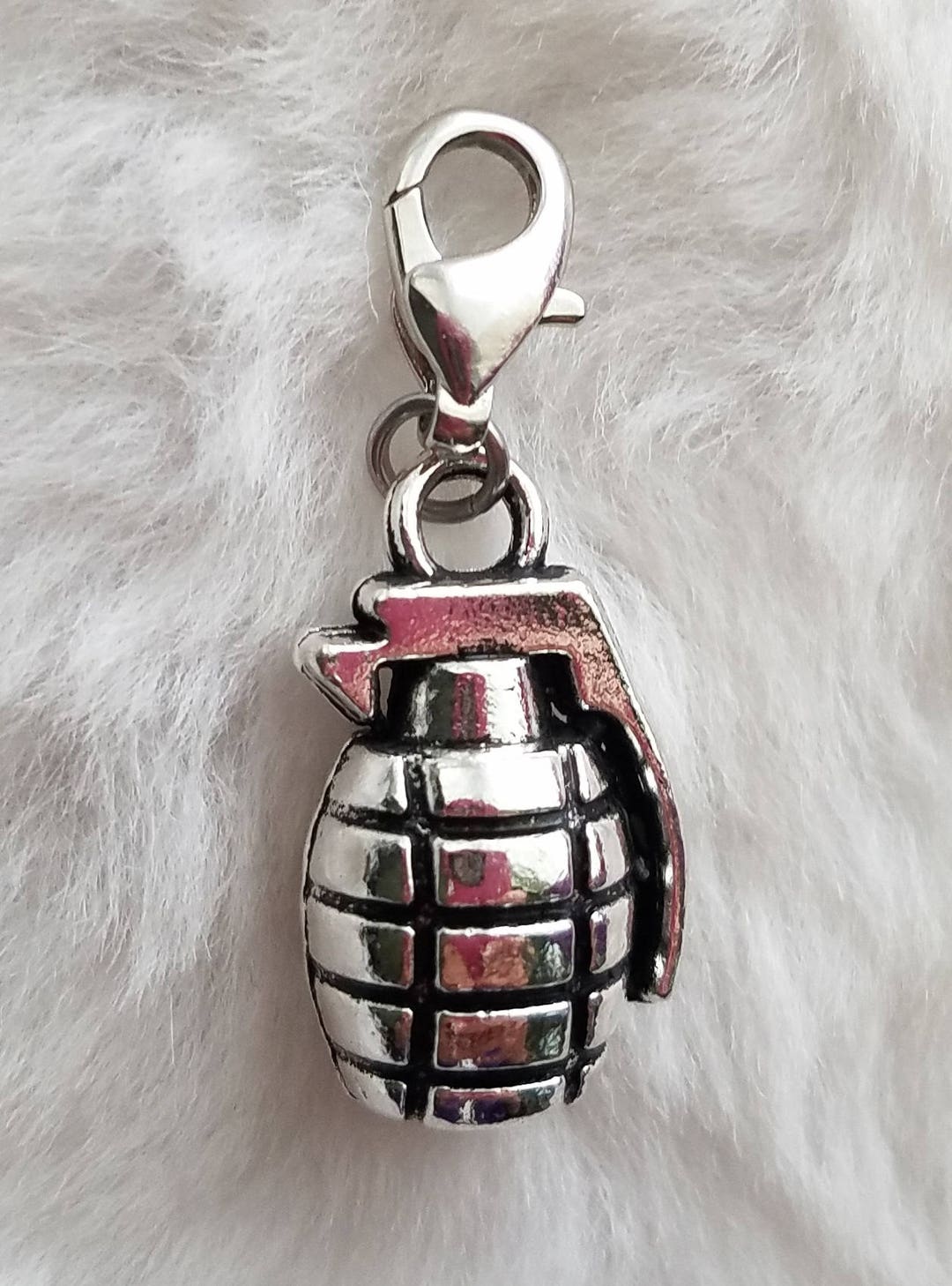 Hand Grenade Charm Hand Grenade Jewelry Military Charm Combat Charm ...