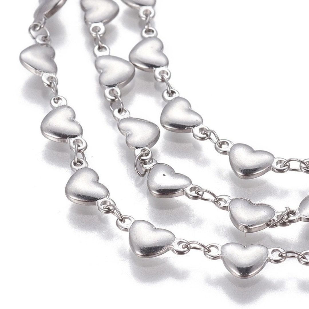 Heart Pattern Chain Jewelry-making Chain Jewelry Supply - Etsy