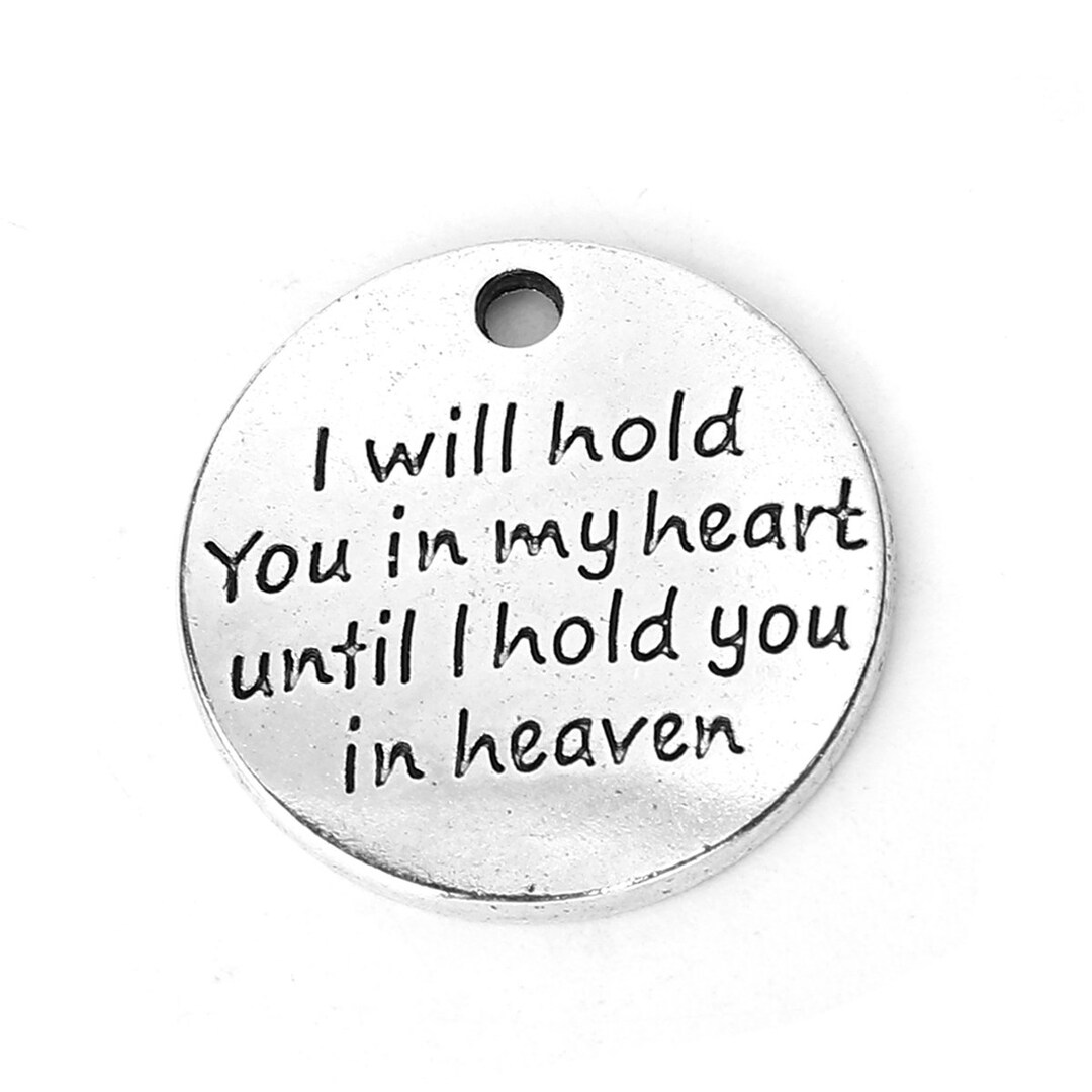 Hold You in My Heart Memorial Charm Memorial Pendant Memory Gift Grief ...