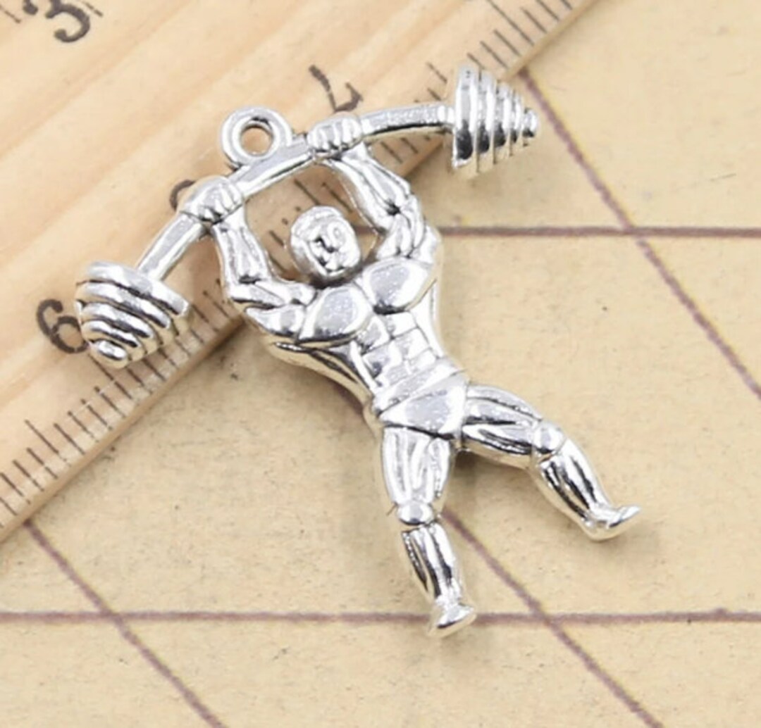 Body Builder Charm Weight Lifting Charm Weight Lifting Jewelry Strong ...