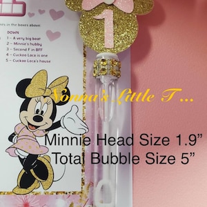 Glitter Minnie Mouse Bubbles Wands,minnie Mouse Birthday,minnie Mouse ...