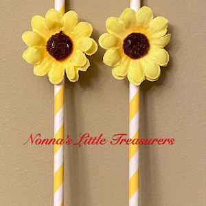 Sunflower Party Straws, Sunshine Birthday, Baby Shower (set of 12) - Etsy