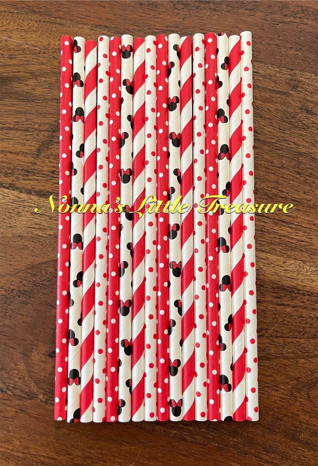 Minnie Mouse Themed Party Paper Straws,first Birthday Party Paper ...
