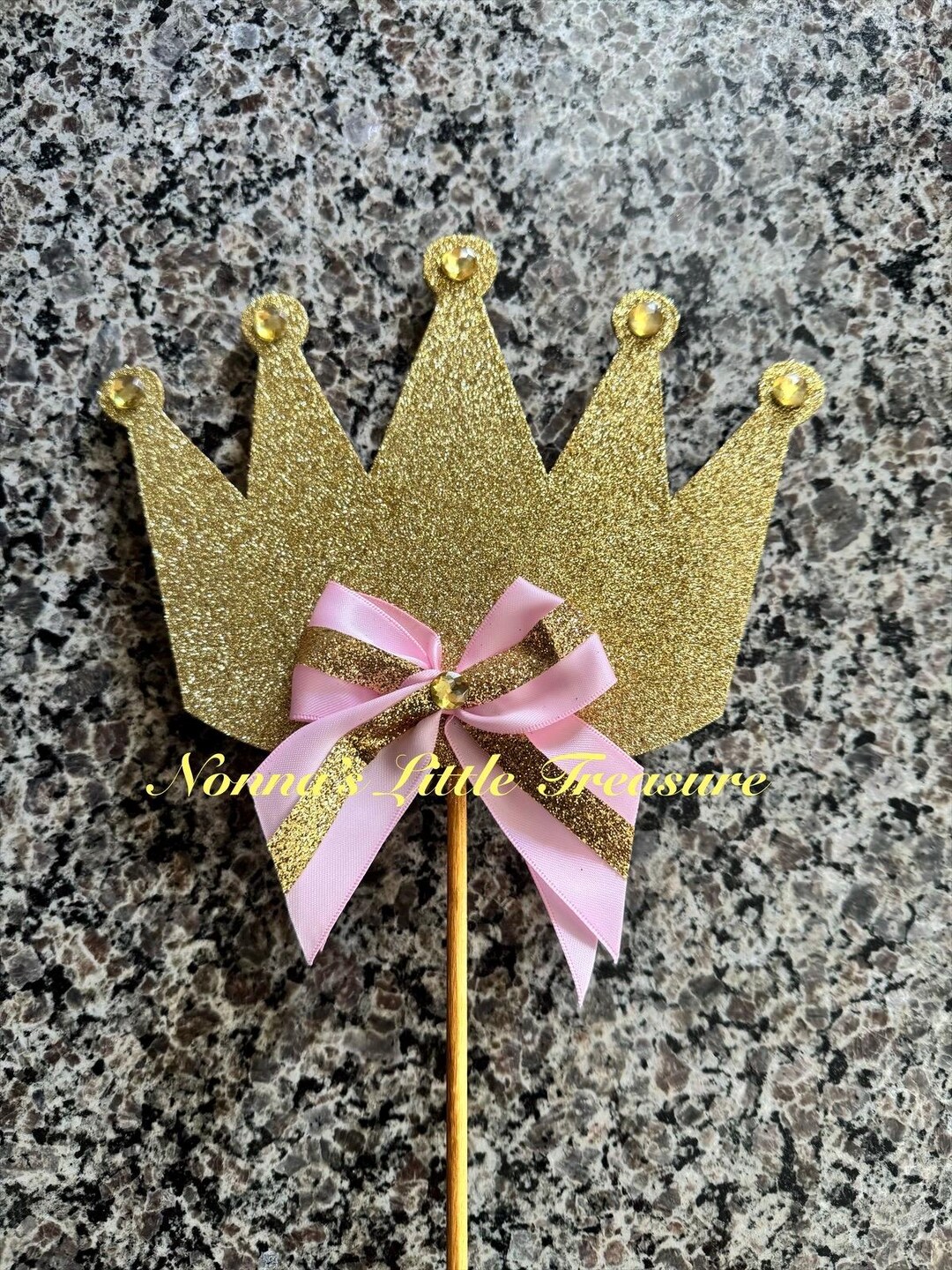 Princess Crown Centerpiece Picks SET OF 3,glitter Crown Centerpiece ...