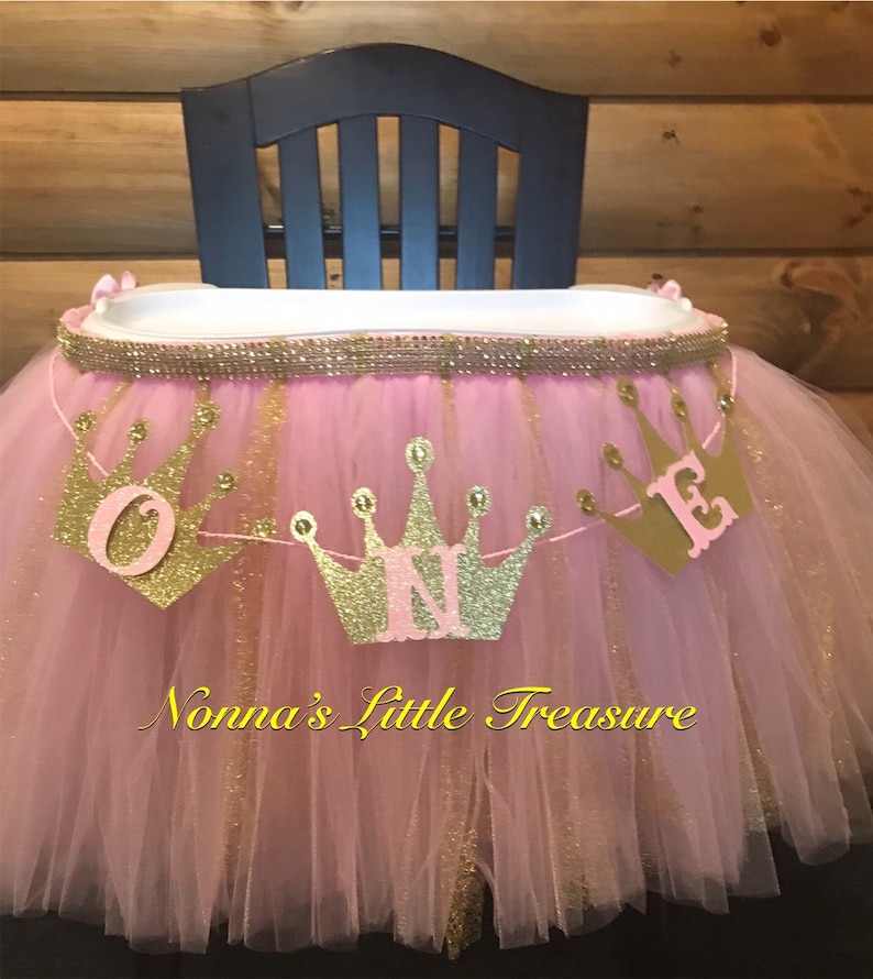 Pink And Gold High Chair Tutu Princess Pink And Gold High | Etsy