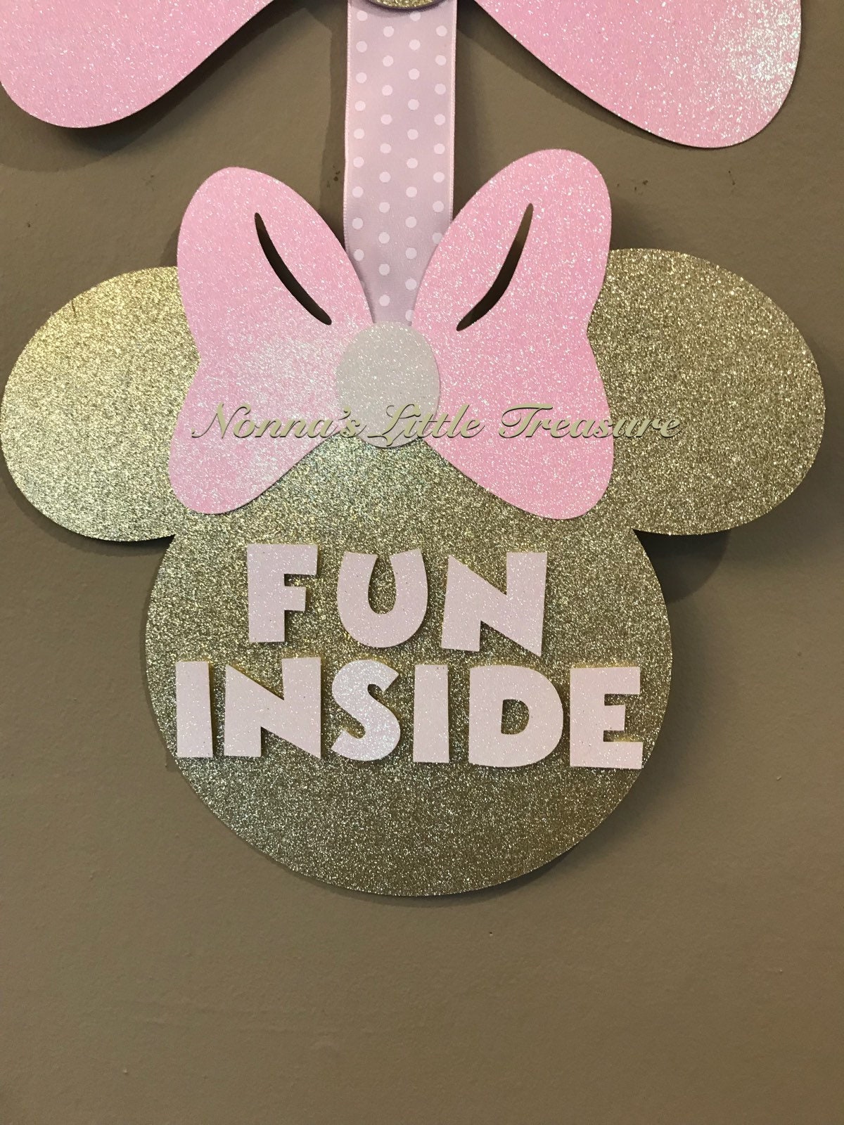Minnie Mouse Door Signminnie Mouse Birthdaypink and Gold - Etsy