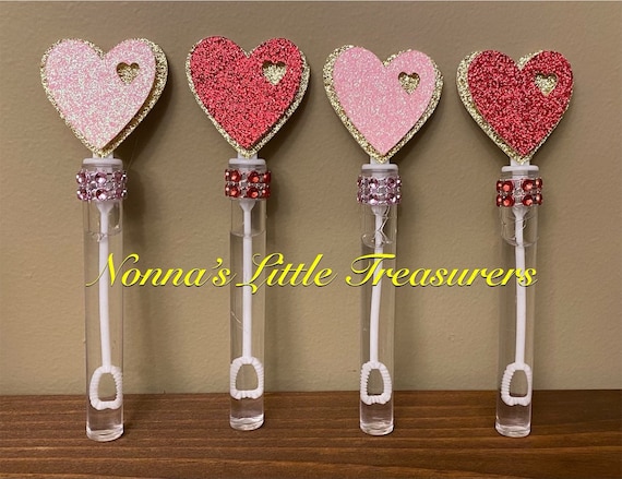Bubble Wand Valentine With Beads Bead Heart Wands Valentine's Day