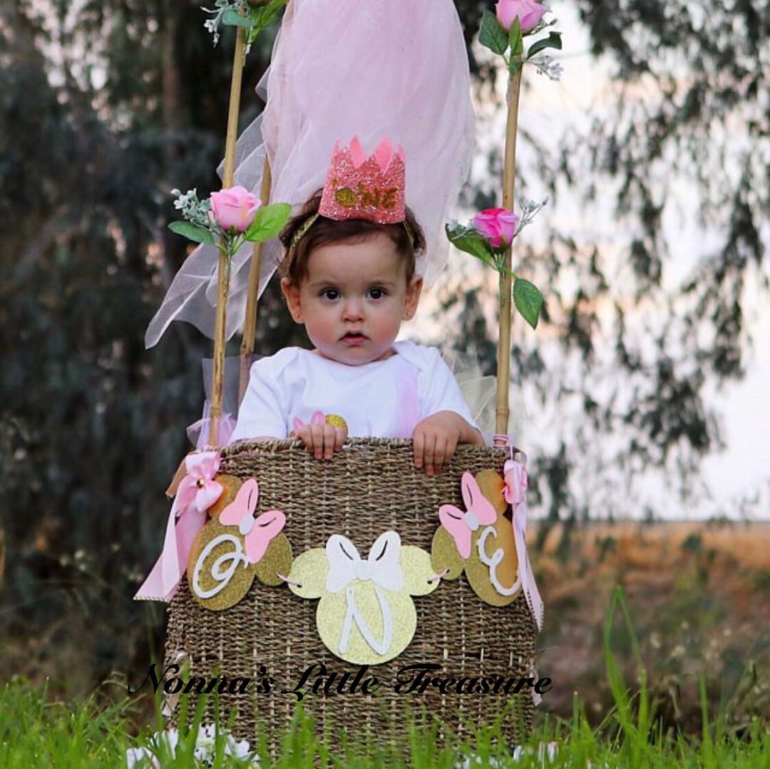 Pink and Gold Minnie "one" Banner,minnie Mouse High Chair Banner,minnie ...