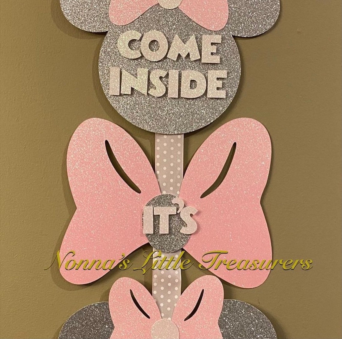 Minnie Mouse Door Signminnie Mouse Birthdaypink and Gold - Etsy