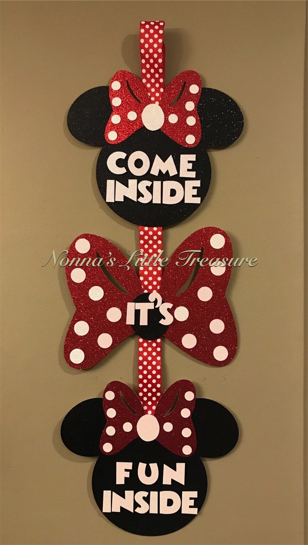 Minnie Mouse Door Sign,minnie Mouse Birthday,red and White Polka Dot ...
