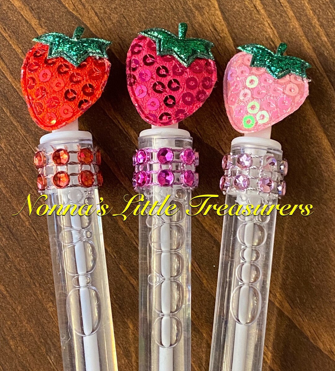 12 Strawberry Bubble Wands Favors,strawberry Bubble Party Favors ...