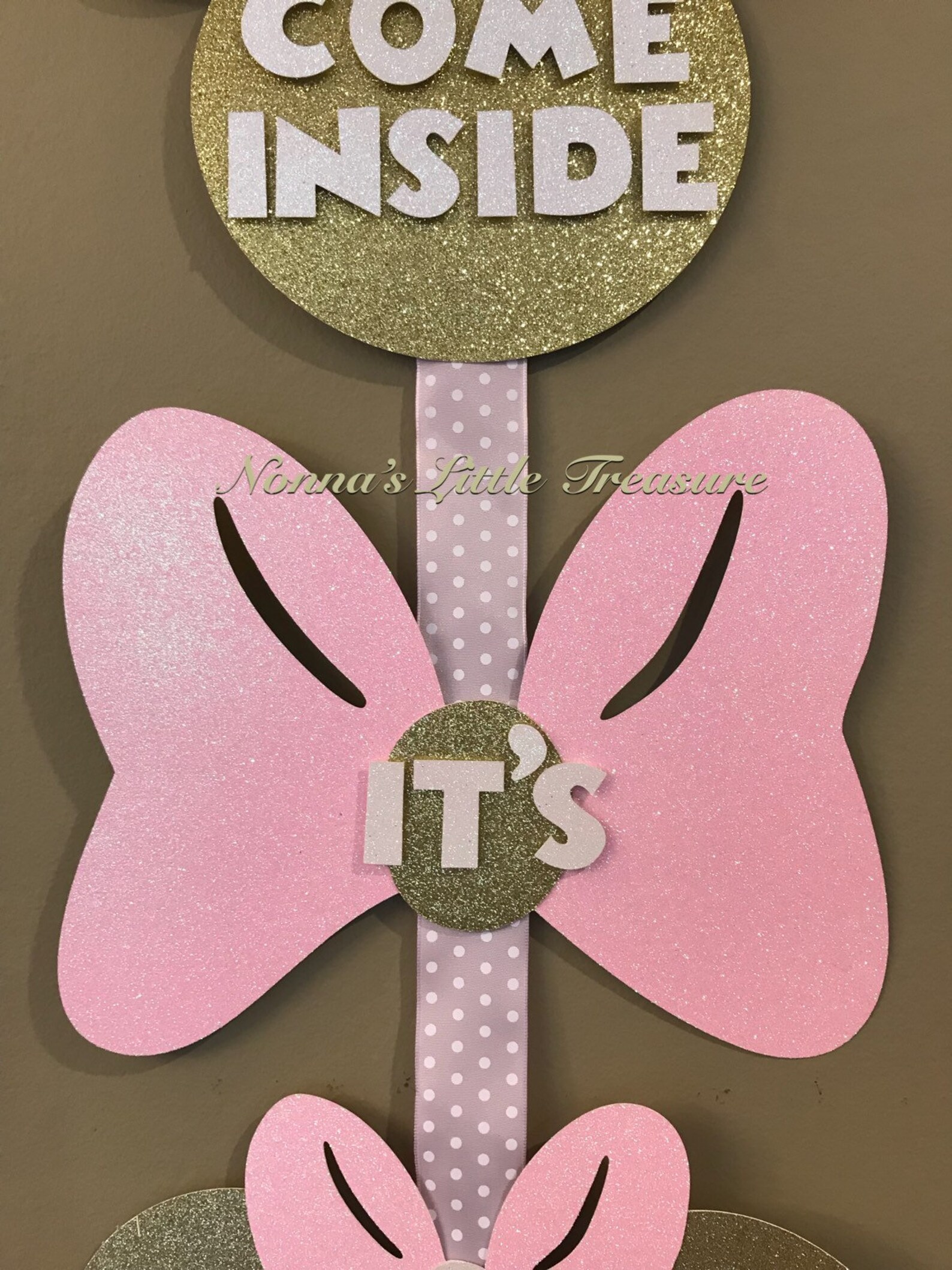 Minnie Mouse Door Signminnie Mouse Birthdaypink and Gold - Etsy