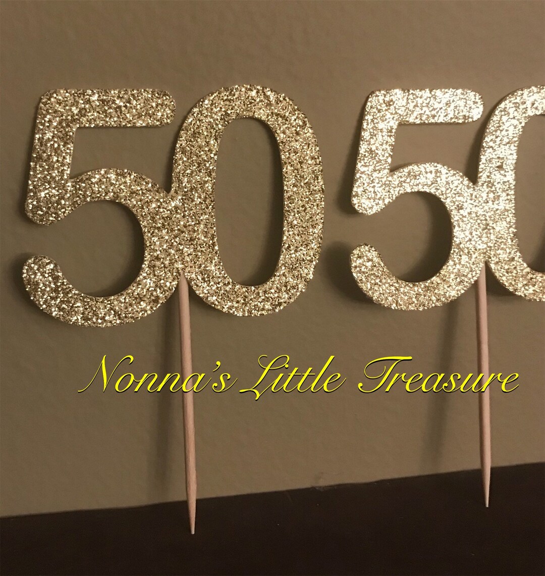 50th Birthday Cupcake Toppers,50th Birthday,happy 50th Birthday,number ...