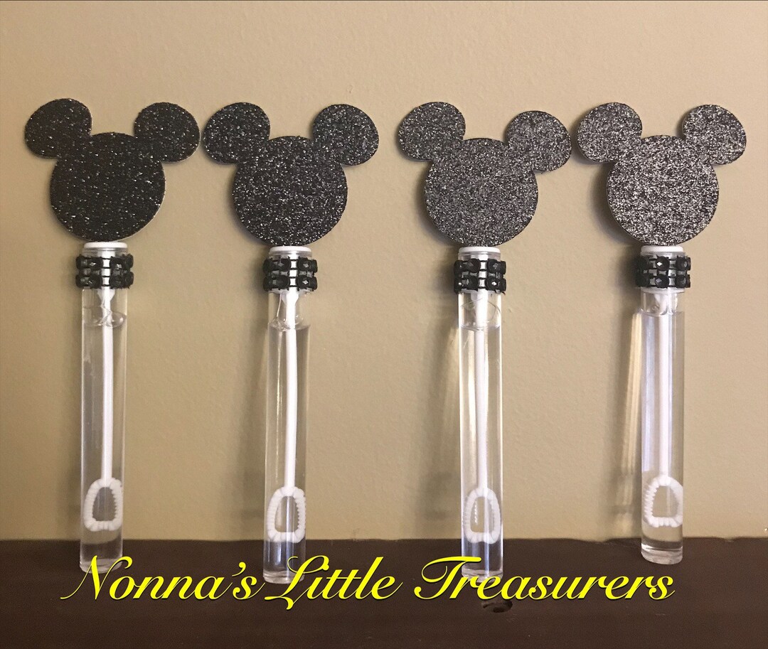 12 Mickey Mouse Bubble Wands,mickey Mouse Birthday,micky Mouse Bubble ...