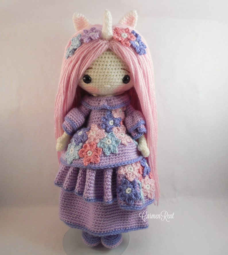Amigurumi Unicorn Doll Crochet Pattern Pdf Removable Clothes Etsy