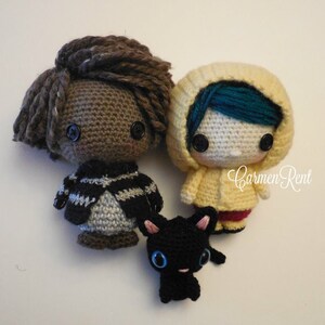 Wybie 7", Coraline 6" and Cat 3 1/2 ".chibi Collection. Amigurumi Doll ...