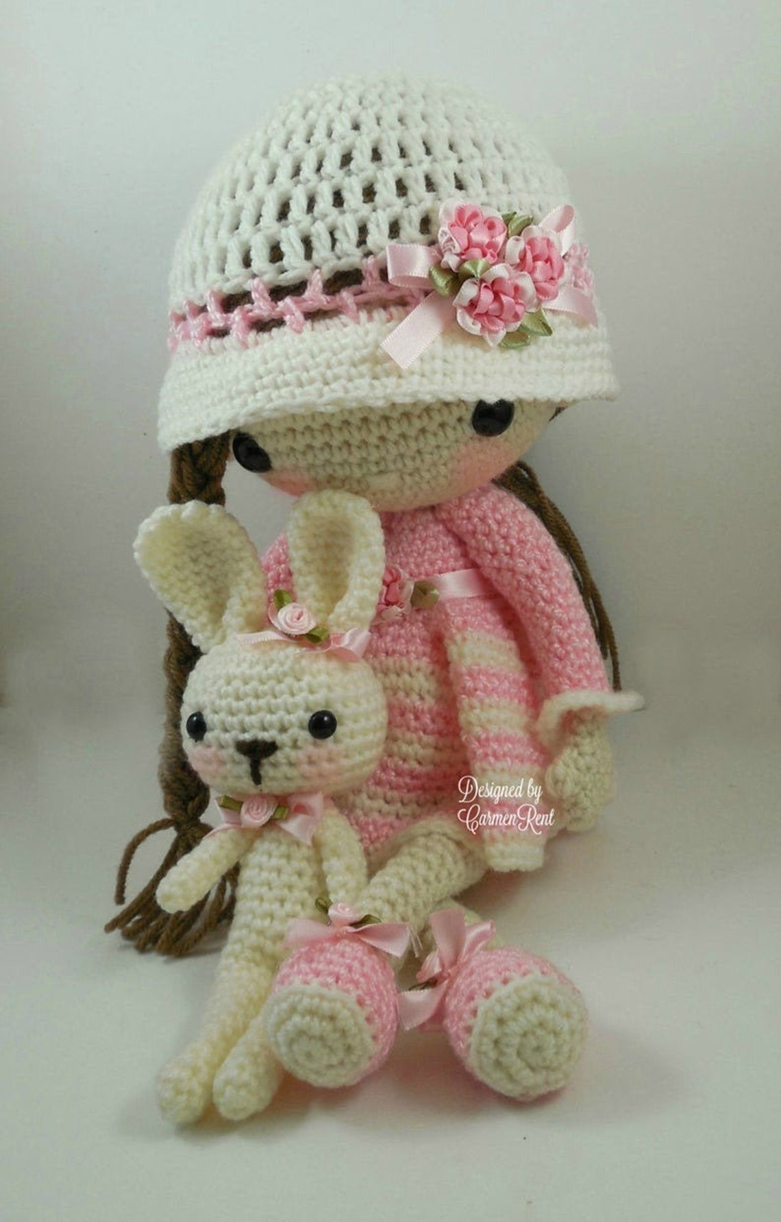 April and Her Rabbit- Amigurumi Doll Crochet Pattern PDF - Etsy