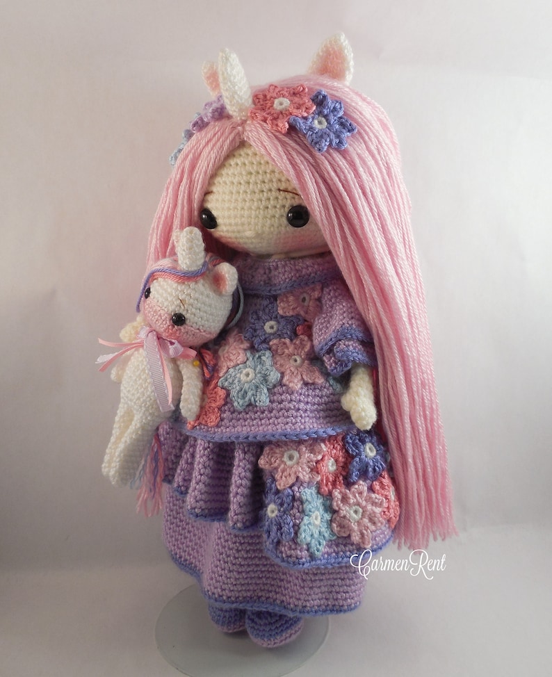 Amigurumi Unicorn Doll Crochet Pattern Pdf Removable Clothes Etsy