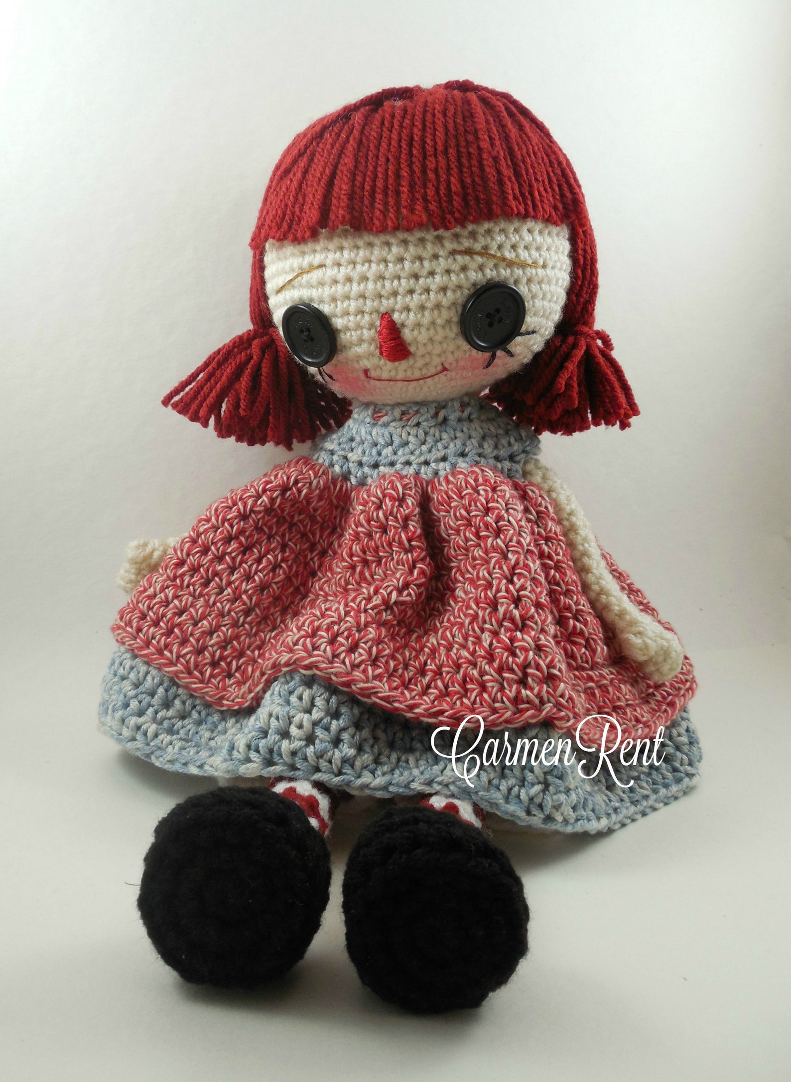 Raggedy Ann Amigurumi Doll Crochet Pattern PDF - Etsy