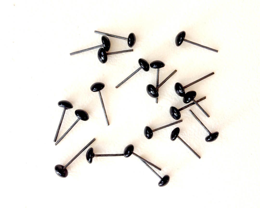Black Glass Eyes on Wire Pins (10 Pairs) ~ 3mm | 4mm | 5mm | 6mm | 7mm ...